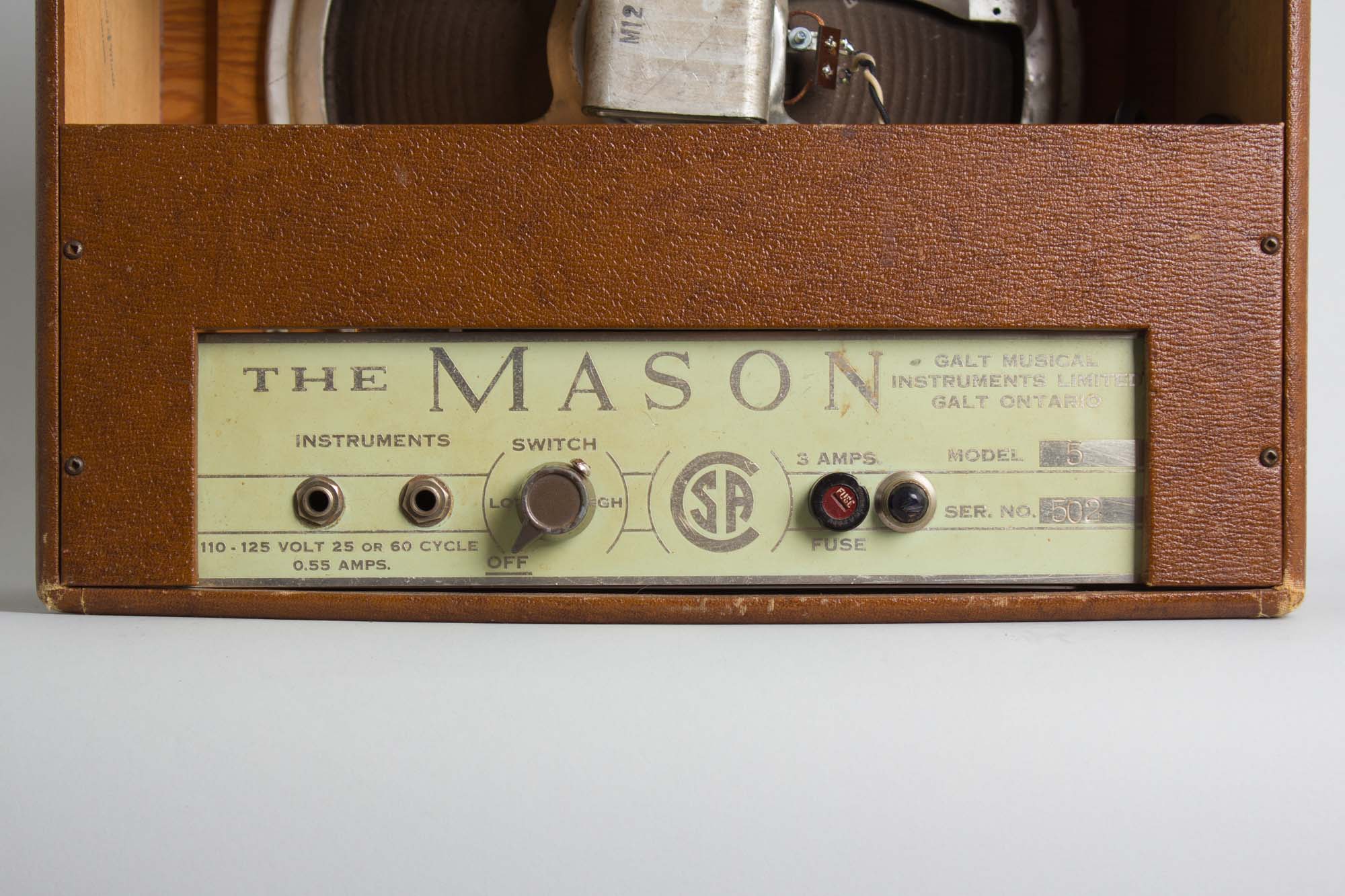 Galt Musical Instruments The Mason Model 5 Tube Amplifier, c. 1954 ...
