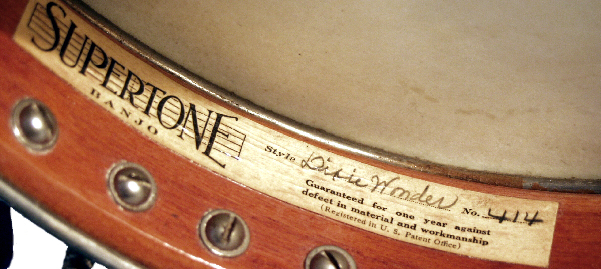 Supertone Dixie Wonder Style 414 5 String Banjo, most likely made by ...